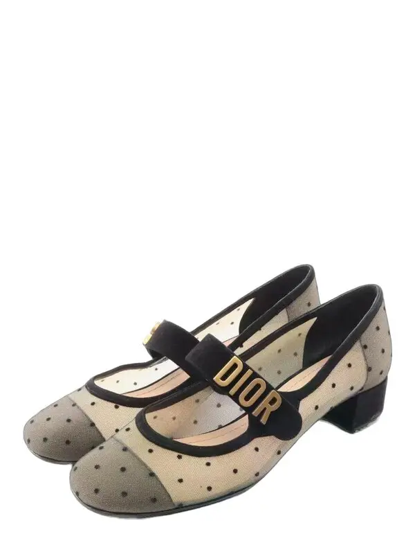 Dior Dot-pattern Mary Jane Pumps - Neutrals