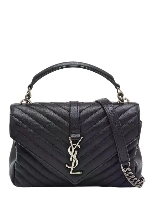 Saint Laurent 2019 Medium College Matelassé Leather Shoulder Bag - Black