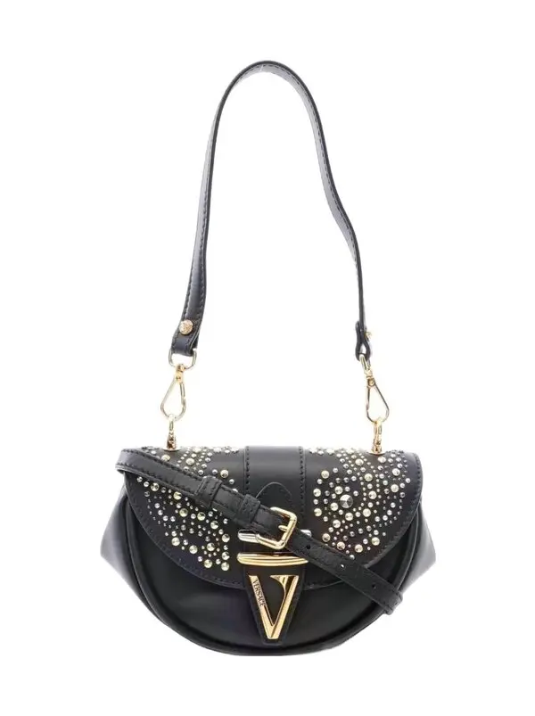 Versace Virtus Studded Shoulder Bag - Black