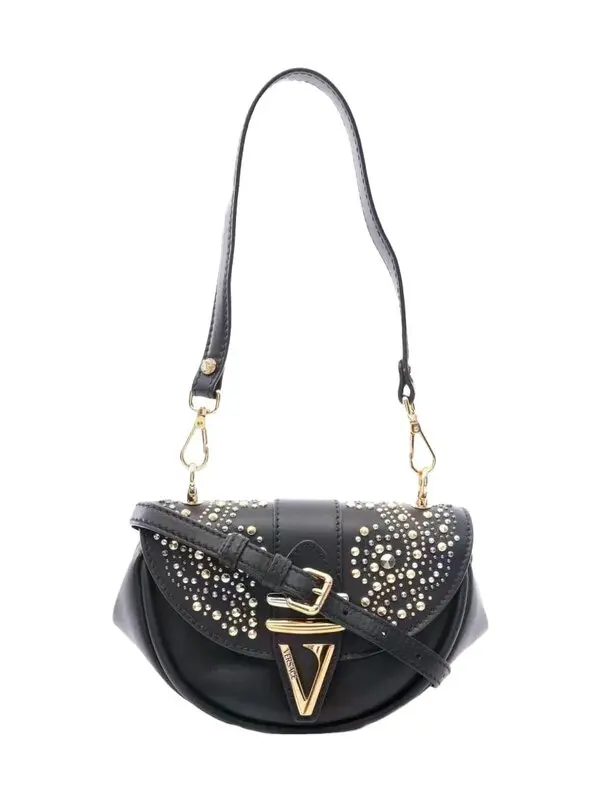 Versace Virtus Studded Shoulder Bag - Black
