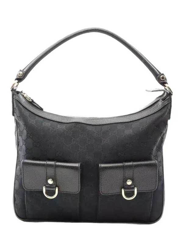 Gucci 2000s Gg-pattern Shoulder Bag - Black