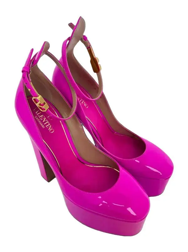 Valentino Garavani Patent Leather Platform Pumps - Pink