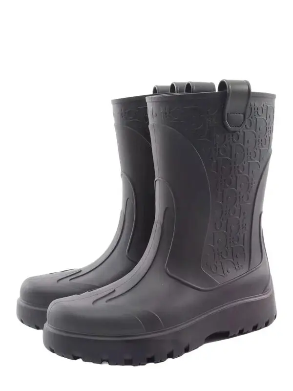 Dior Garden Oblique Rubber Rain Boots - Black
