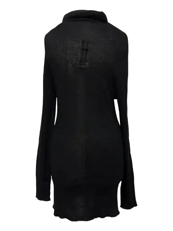 Rick Owens Ribbed Roll Neck Sweater - Black