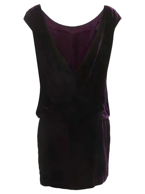 Ralph Lauren Velvet Sleeveless Mini Dress - Purple