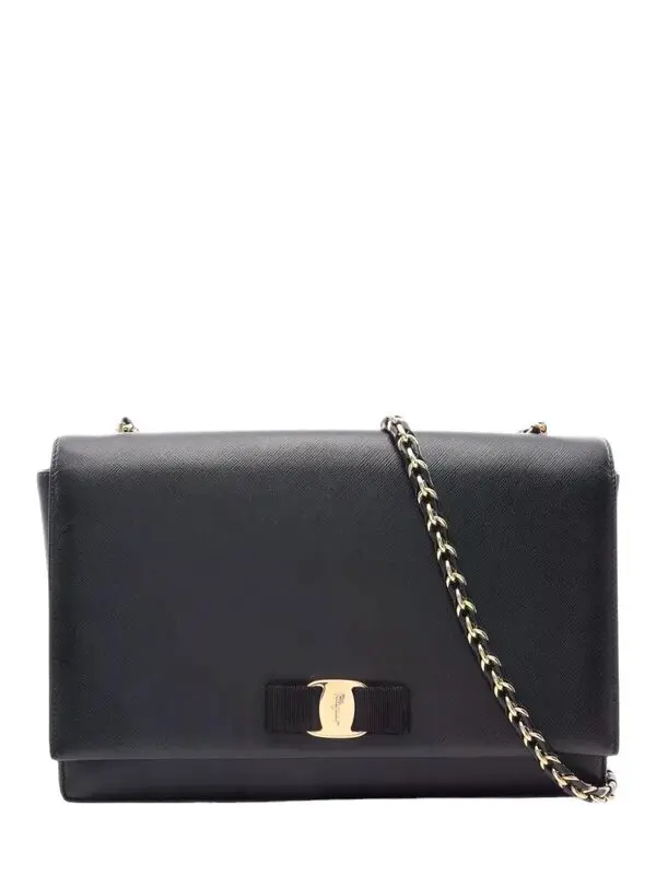 FERRAGAMO Vara Bow Shoulder Bag - Black