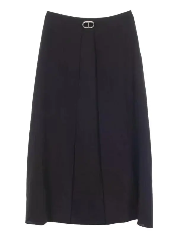 Hermès 2010s Chaine D'ancre A-line Midi Skirt - Black