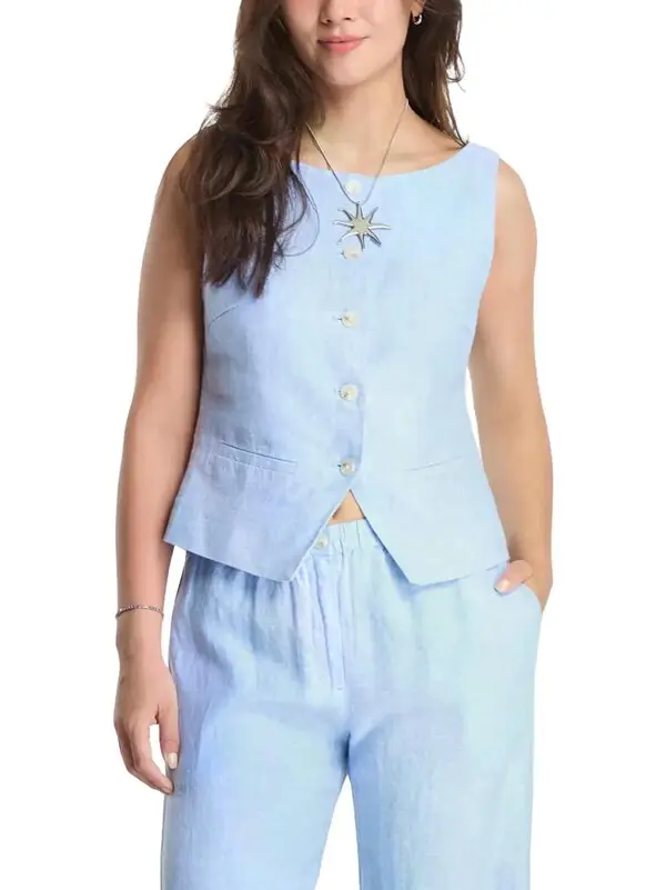 SAMSOE SAMSOE Samsøe Samsøe Sleeveless Button-up Jacket - Blue
