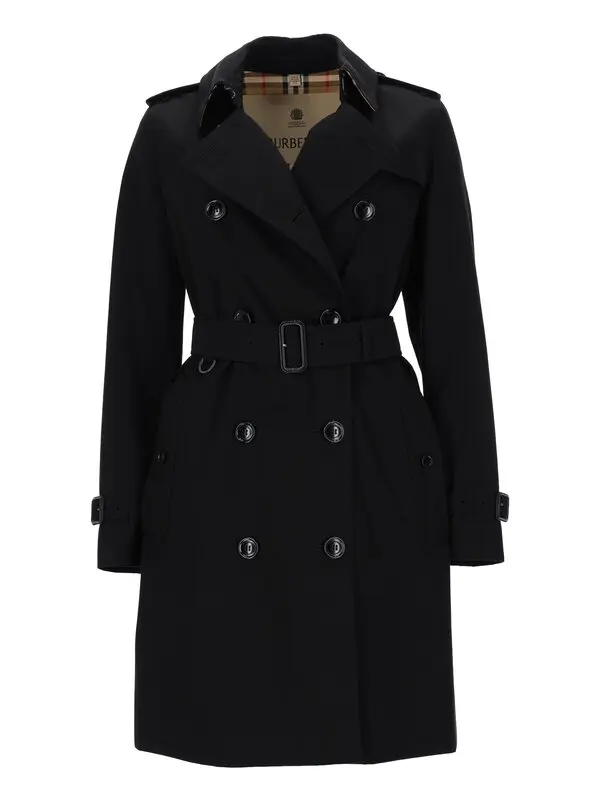 Burberry Double Breasted Kensington Trench Coat - Black