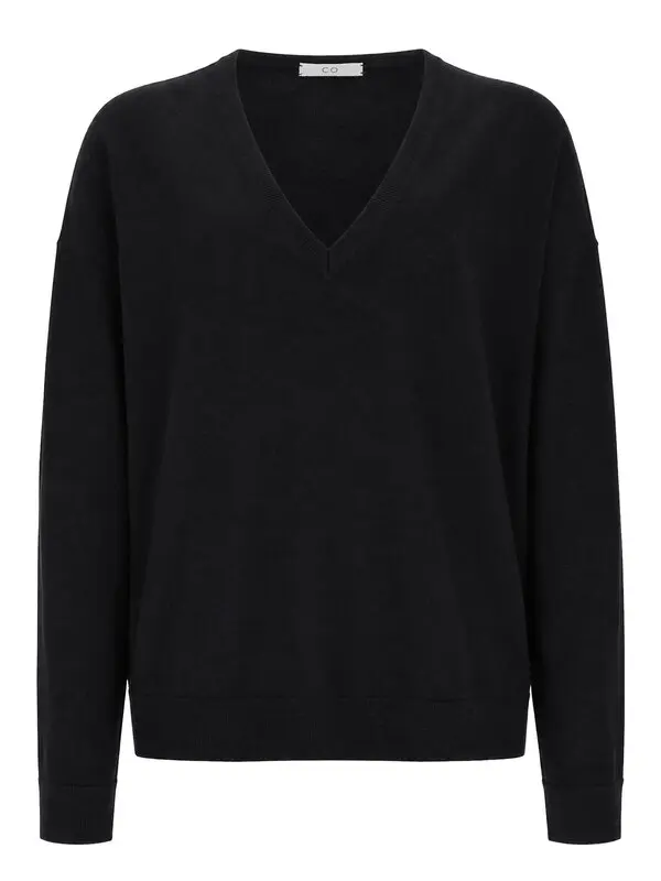 Co Cashmere V-neck Sweater - Black