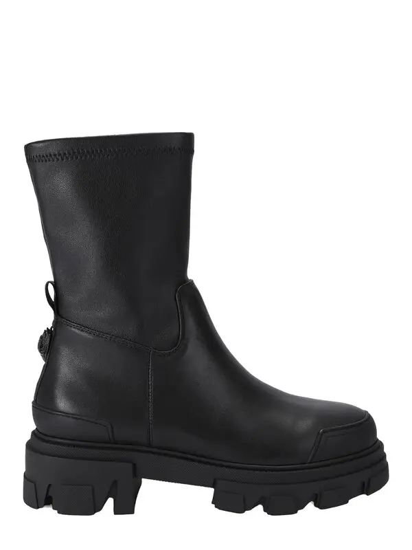 Kurt Geiger Leather Stomp Sock Ankle Boots - Black