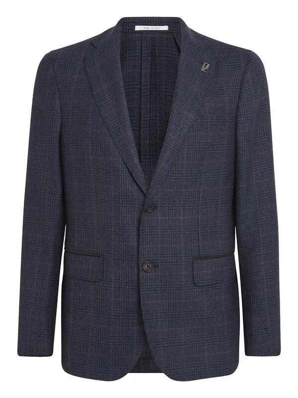 Pal Zileri Wool Check Blazer - Blue