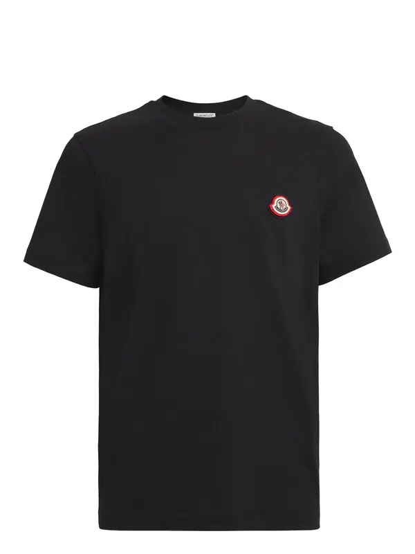 Moncler Cotton Logo-patch T-shirt - Black