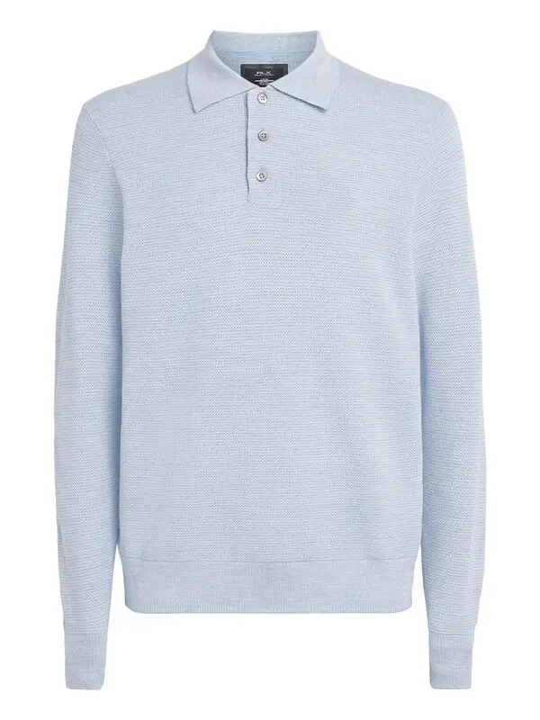 Rlx Ralph Lauren Knit Long-sleeve Polo Shirt - Blue