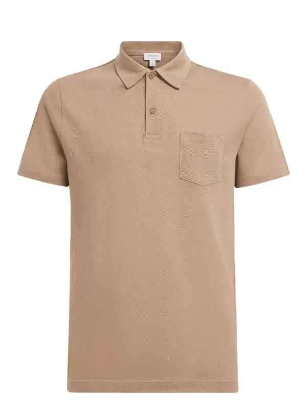 Sunspel Supima Cotton Riviera Polo Shirt - Brown