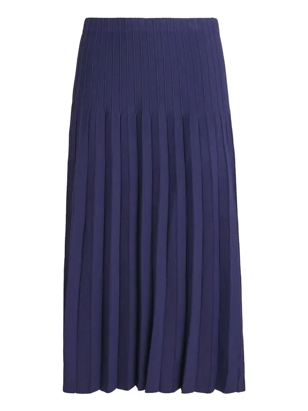 Staud Pleated Lena Midi Skirt - Navy
