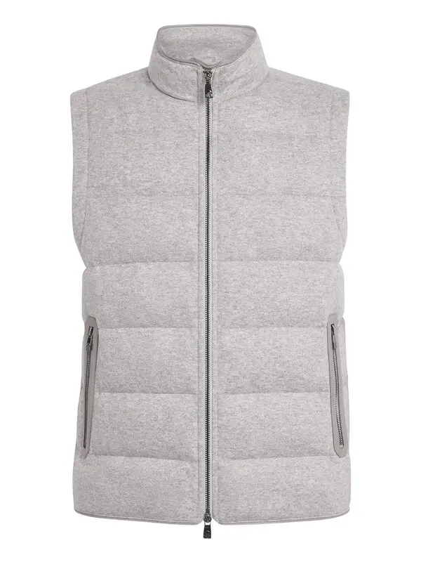 Corneliani Cashmere-blend Quilted Padded Gilet - Grey