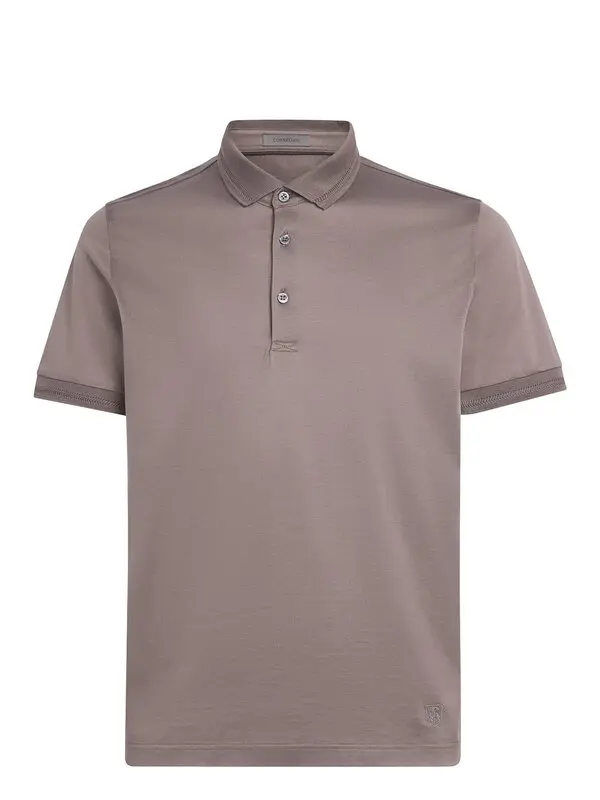 Corneliani Cotton Jersey Polo Shirt - Beige