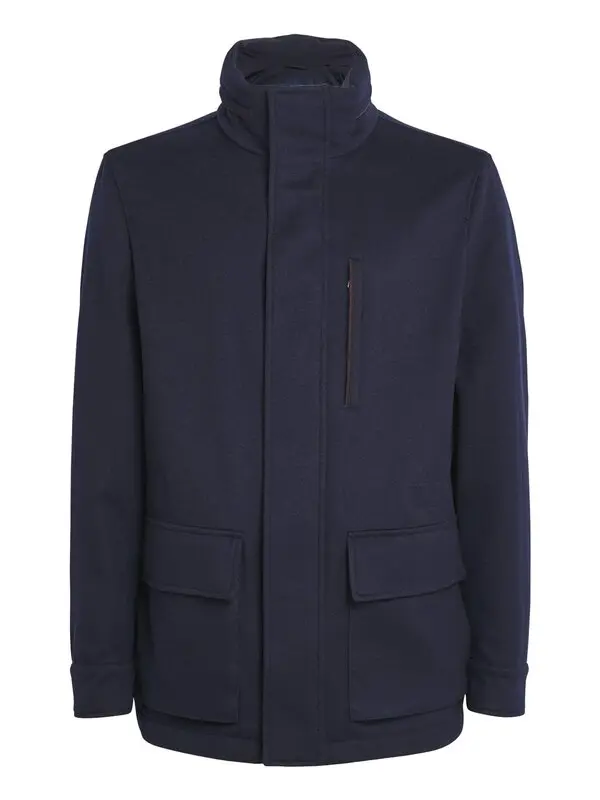 Paul & Shark Cashmere Hybrid Coat - Navy