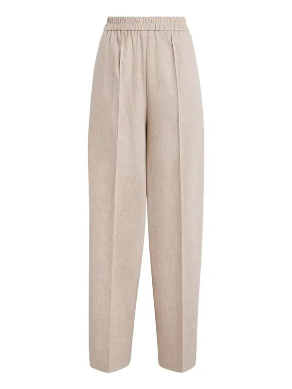 Fabiana Filippi Flannel Pleated Trousers - Beige