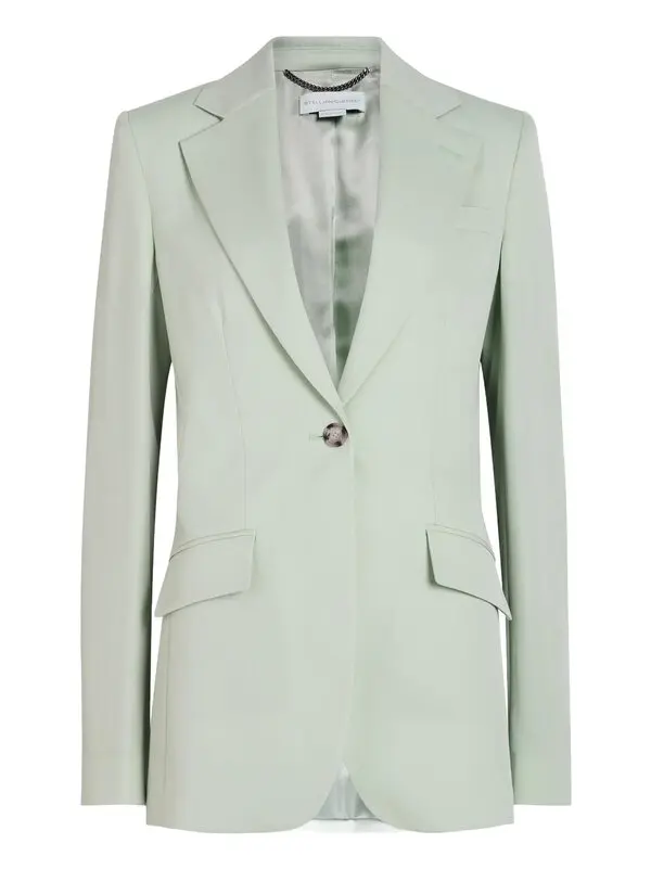 Stella McCartney Single-breasted Wool Blazer With Notched Lapels - Light Blue