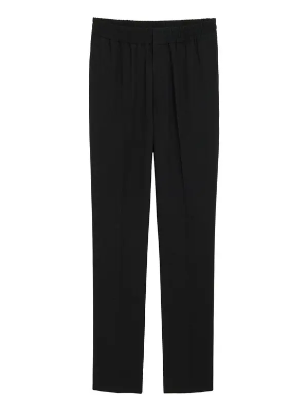 AMI Paris Straight-fit Wool Trousers - Black