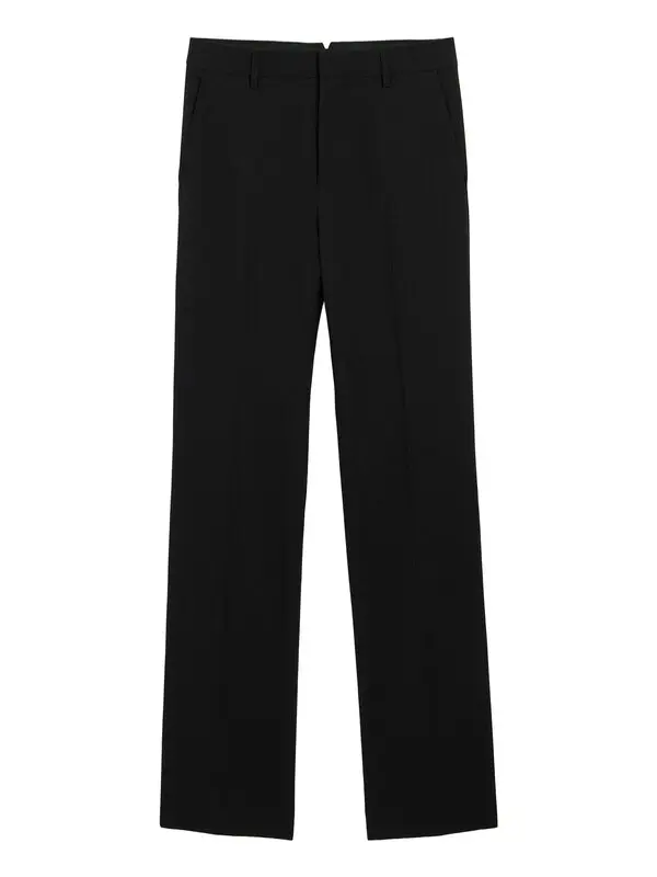 AMI Paris Straight-fit Wool Trousers - Black