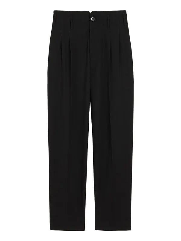 AMI Paris Two-pleats Wool Trousers - Black