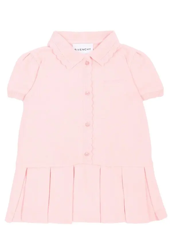 Givenchy Pleated Scalloped-trim Dress - Pink