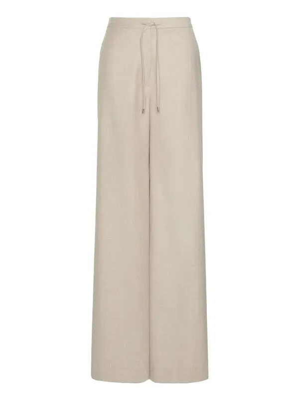 Max Mara Wool Flannel Trousers - Beige