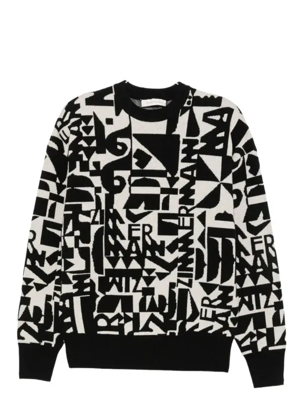 Zimmermann Long Sleeve Knit Top With All-over Graphic Print - Black