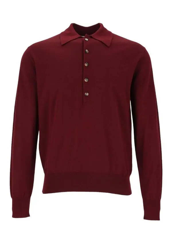 Dries Van Noten Muano Polo Sweater - Bordeaux