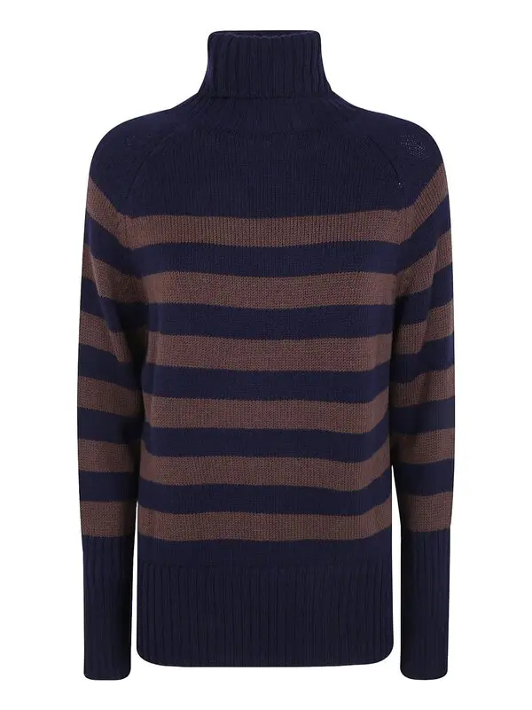 BASERANGE Long-sleeved Striped Sweater - Black
