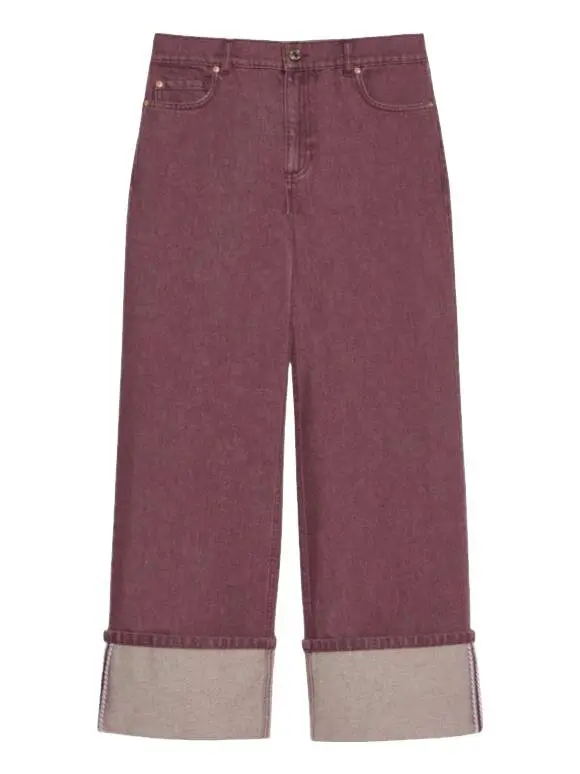IBLUES Cuffed Wide-leg Jeans - Lavender
