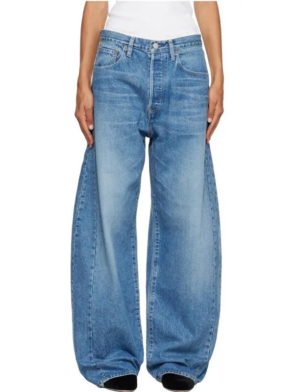 SSSTEIN Deformation Wide Jeans - Indigo