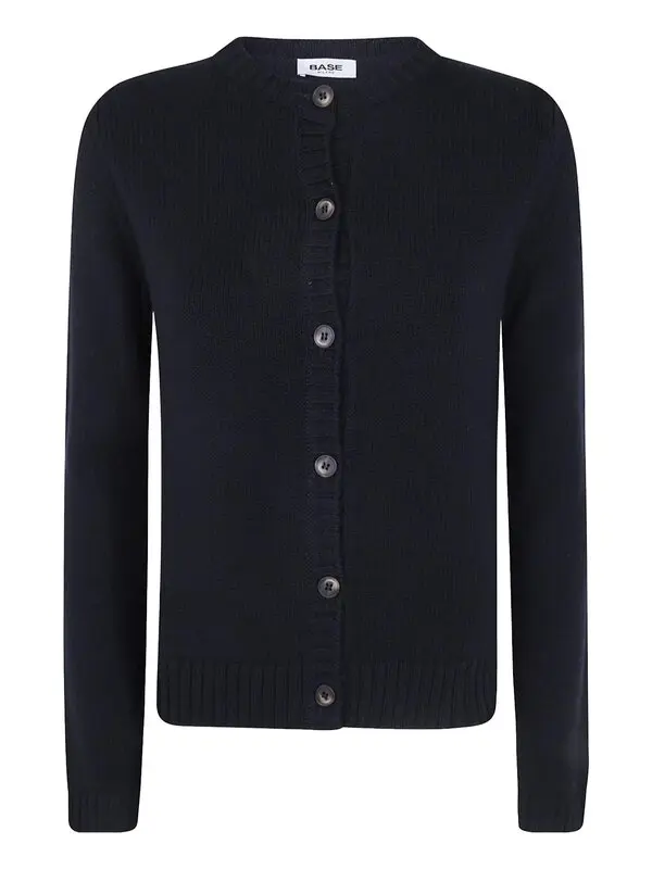 BASERANGE Long Sleeve Button Front Cardigan - Black