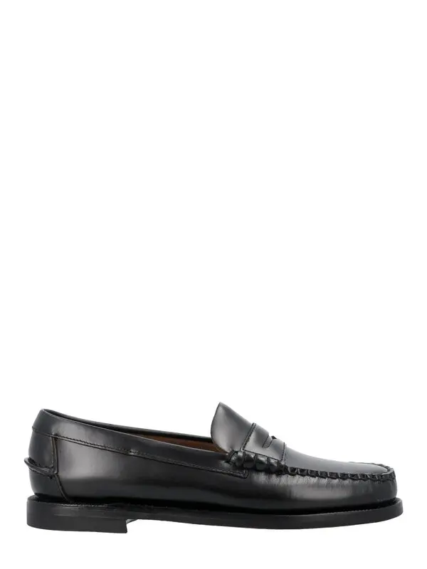 SEBAGO Smooth Brushed Grain Leather Loafers - Nero