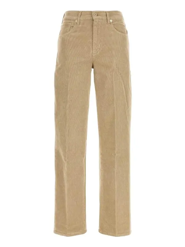Seven For All Mankind Velvet Pinstripe Pants - Beige