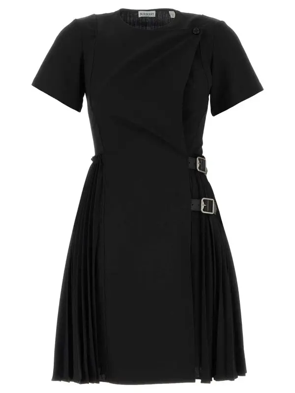 Burberry Pleated Mini Dress - Black