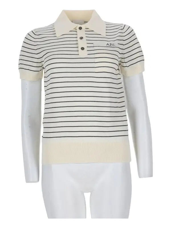 A.p.c. Striped Short Sleeve Polo Shirt - Multicolour