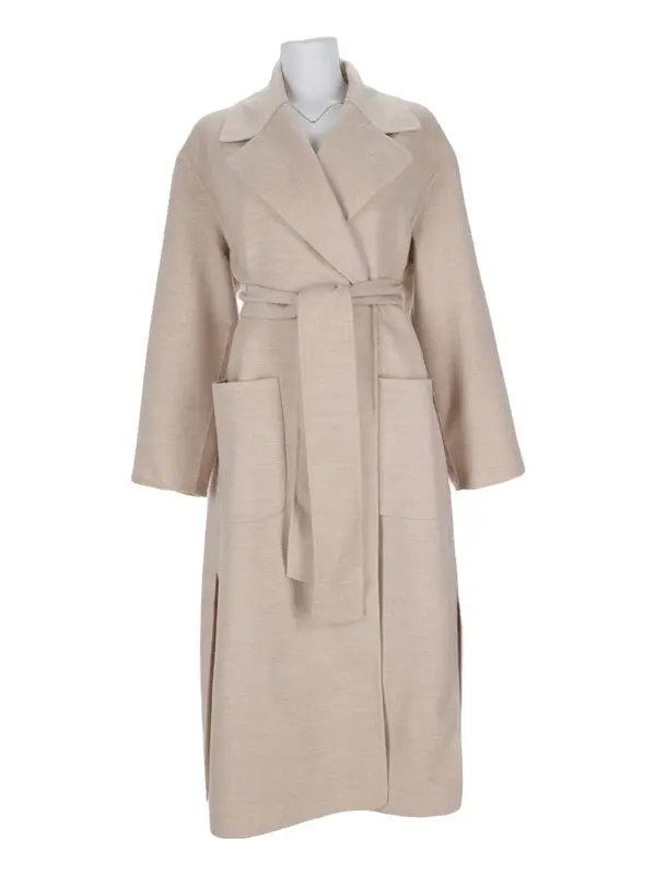 Fabiana Filippi Belted Wrap Coat With Patch Pockets - Beige