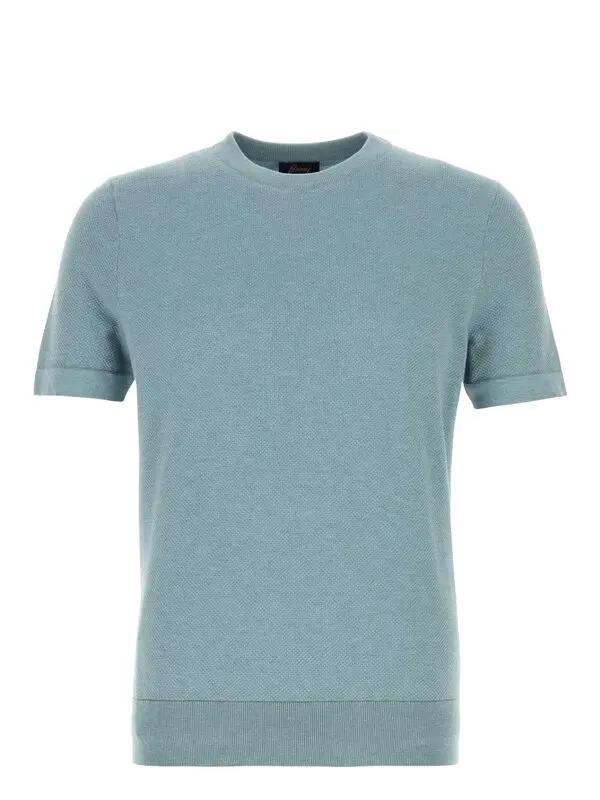 Brioni Brushed Cotton T-shirt - Light Blue
