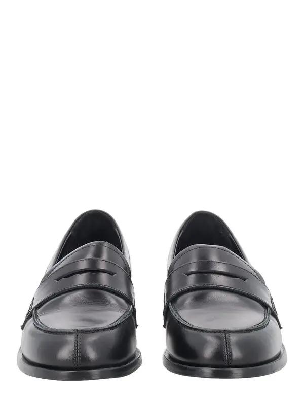 AeydĒ Leather Penny Loafers - Black