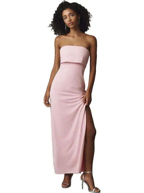 Bhldn Strapless Crepe Maxi Dress - Pink