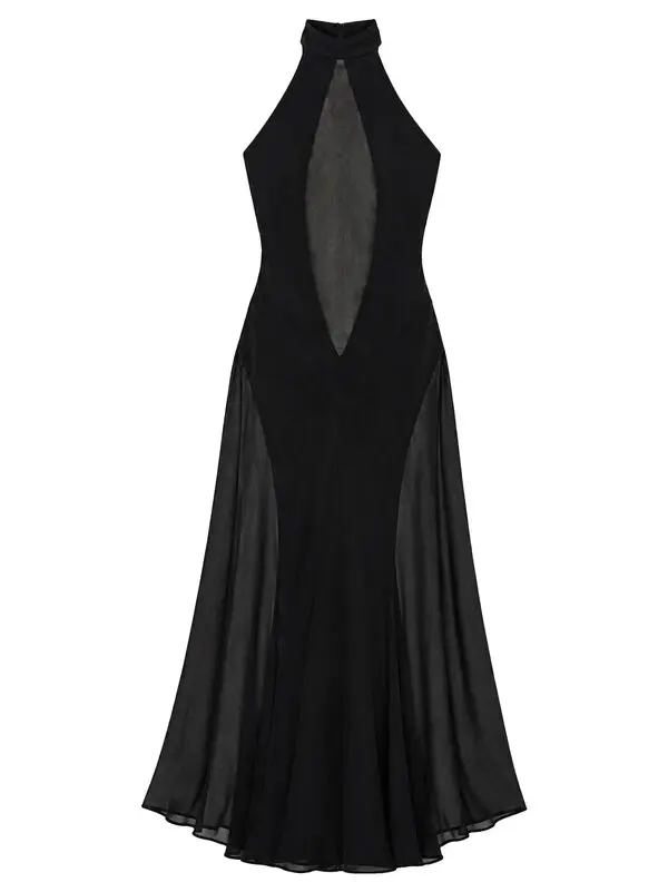 DELFI COLLECTIVE Sahara Sheer Chiffon Gown - Black