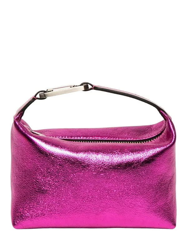 EERA Laminated Leather Moon Bag - Laminated Fuchsia