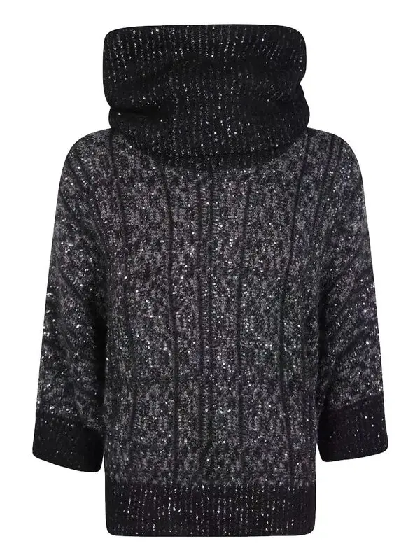 D.exterior Sequin-embellished Roll-neck Sweater - Brown