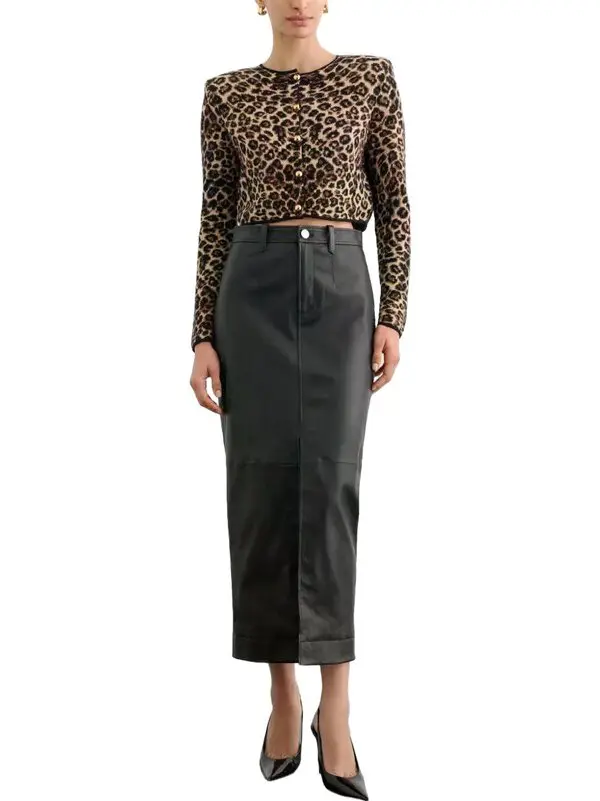 TOCCIN Indira Leopard-print Cropped Cardigan - Neutrals