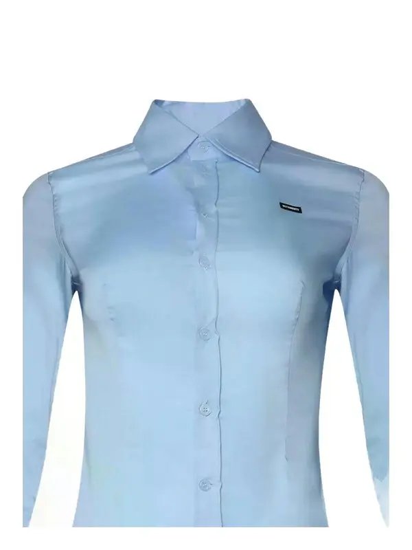 Vetements Fitted Logo Patch Shirt - Blue