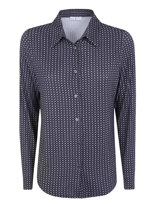 WHYCI Geometric Print Long Sleeve Shirt - Blue